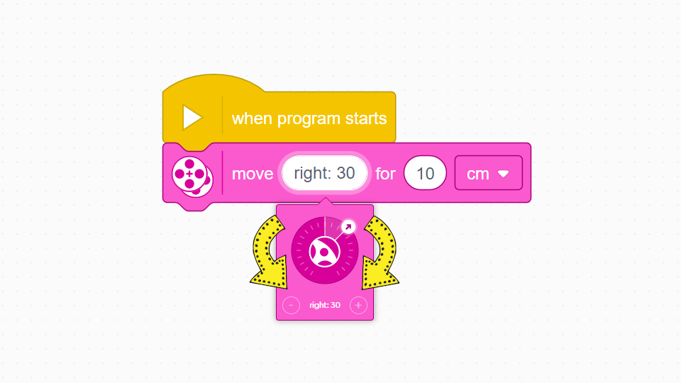 Move with direction control SPIKE Prime Word block software | FLLCasts