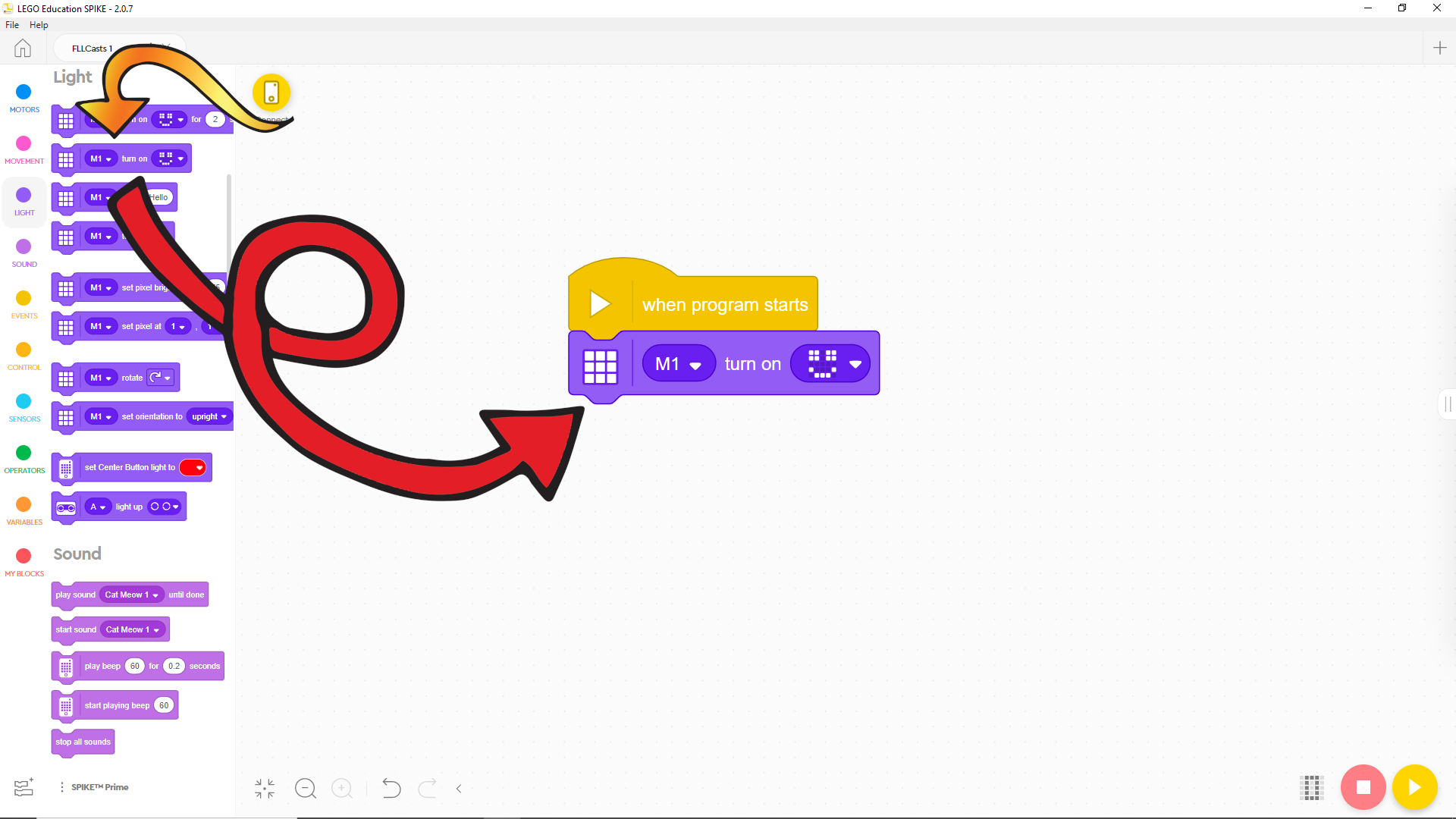 How to use the controller display turn on block with SPIKE | FLLCasts